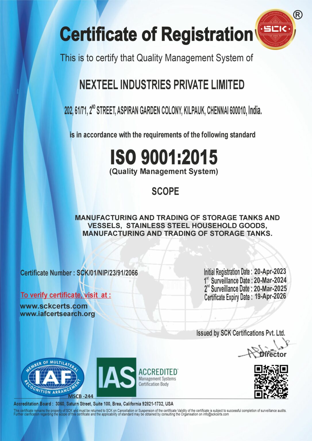 Recognitions – Nexteel Industries Private Limited.